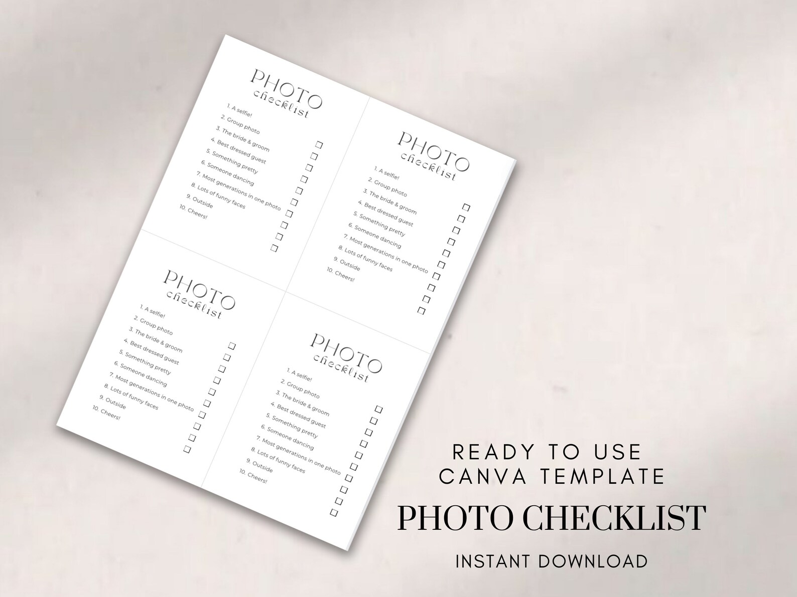 CANVA Photo Checklist Template - Etsy