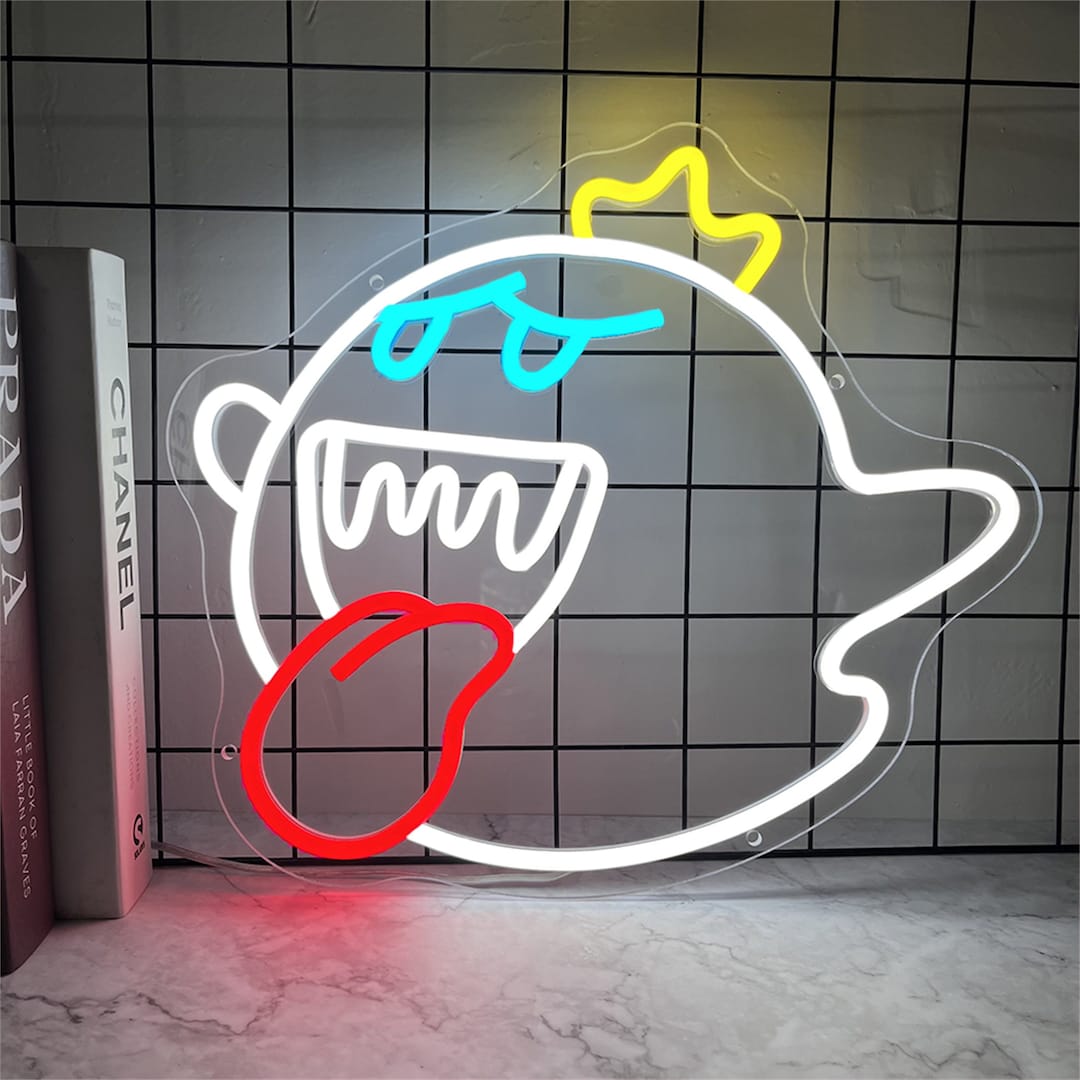 King Boo Neon Sign,anime Neon Sign,gaming Neon Sign for Kids Game Room ...