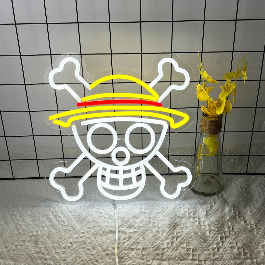 Anime Jolly Roger LED Neon Sign: Pirate Symbol Wall Art - Etsy