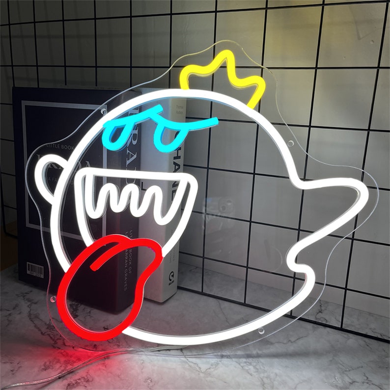 King Boo Neon Sign,anime Neon Sign,gaming Neon Sign for Kids Game Room ...