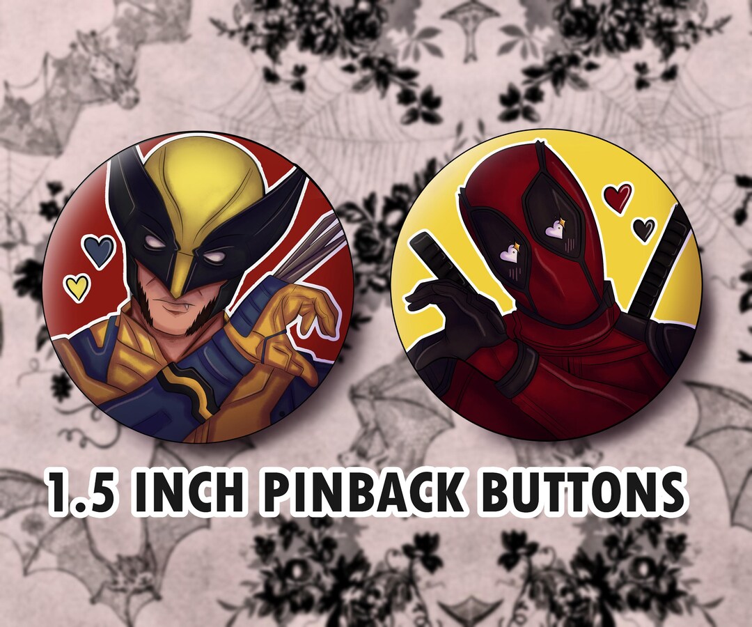 Deadpool and Wolverine Set of 2 1.5 INCH Pinback Buttons Marvel X-men ...