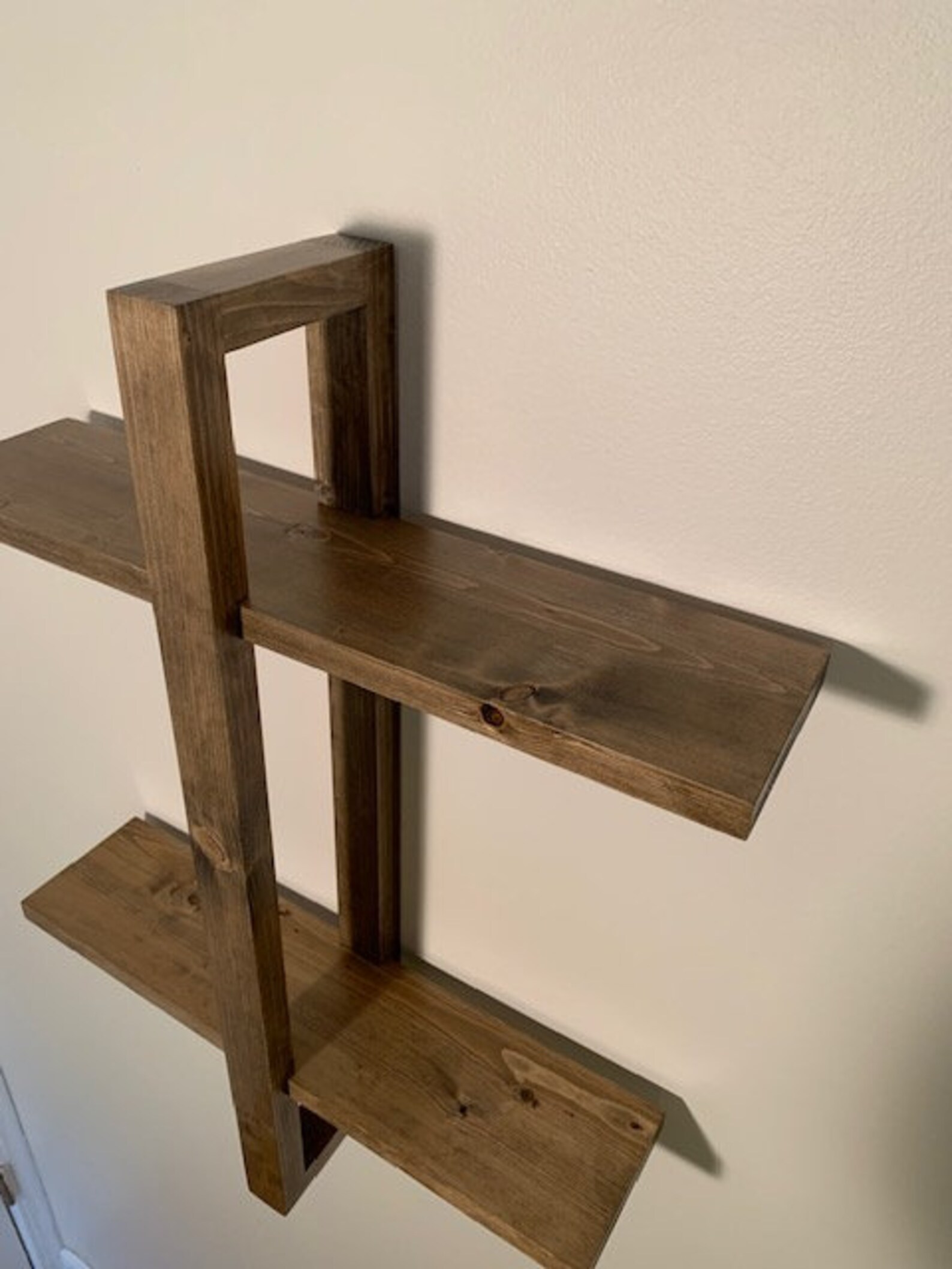 Handmade Adjustable Two Tier Hanging Wall Shelf - Etsy