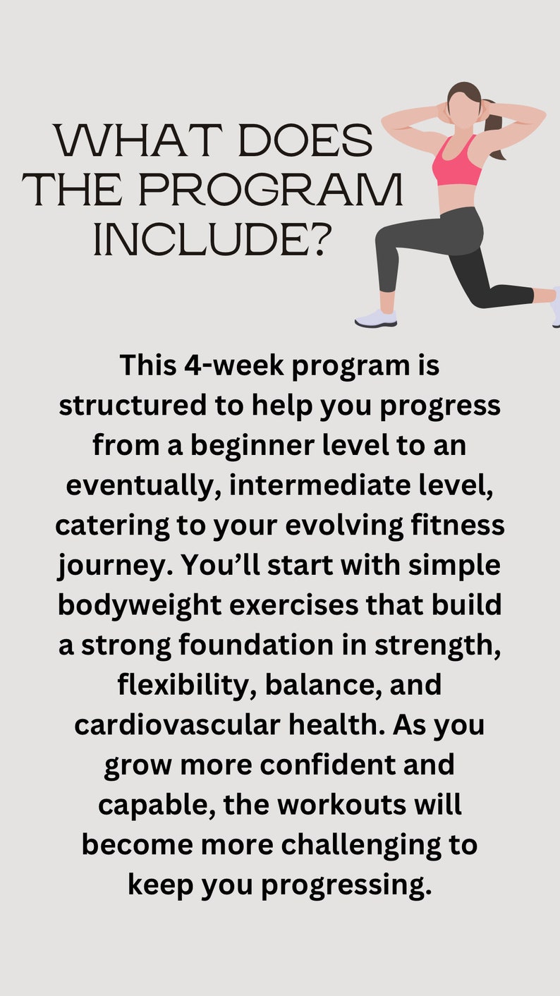 The 4 Week: Bodyweight Workout Program - Etsy