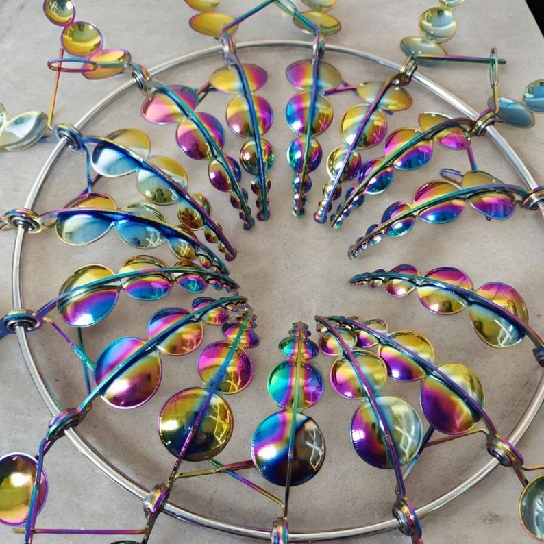 Pink Kinetic Metal Windmill Windspinner,magical Windmill,3d Metal Wind ...