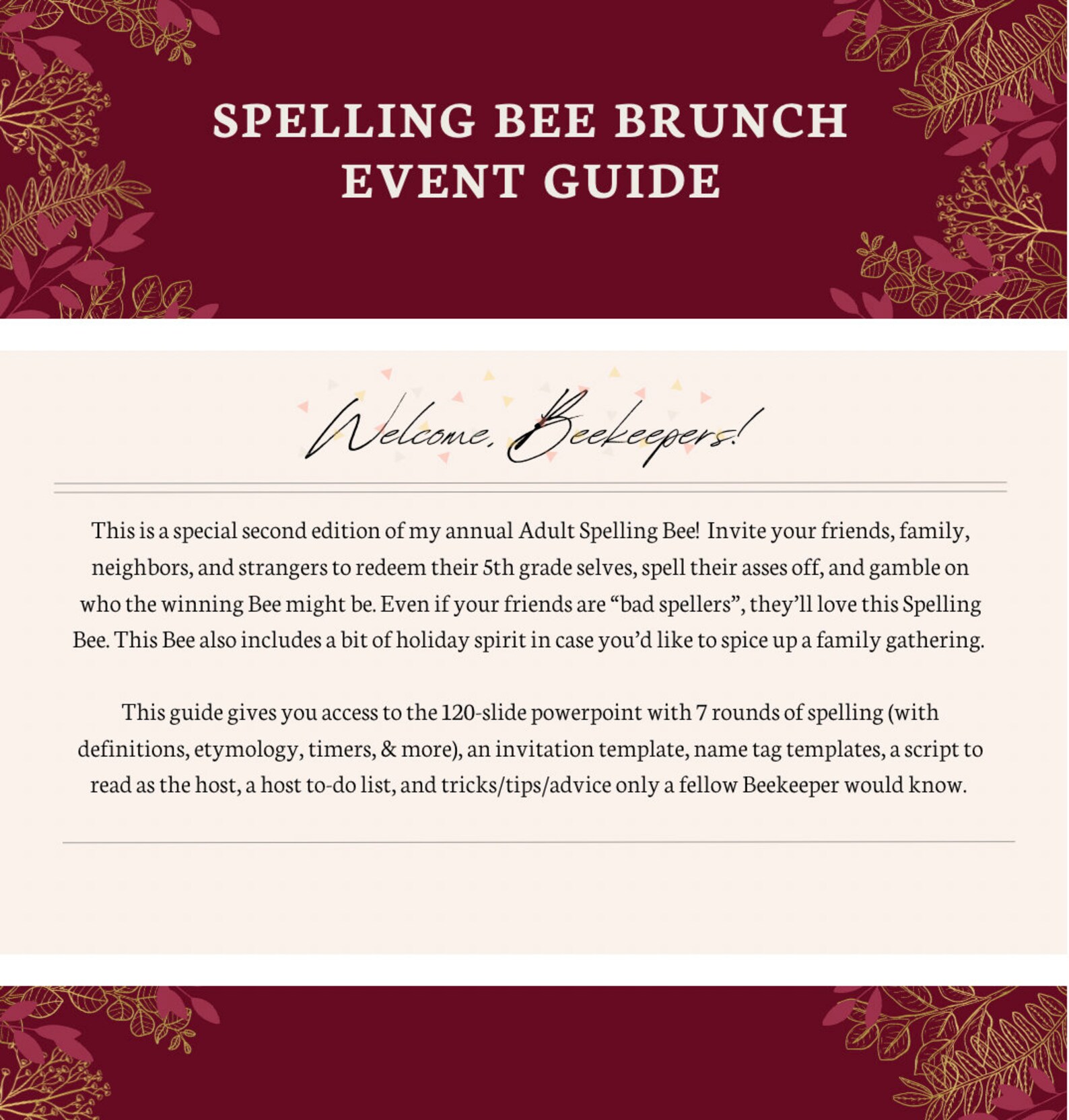 Bee Bundle - 2 Adult Spelling Bees at a Discounted Rate! - Etsy