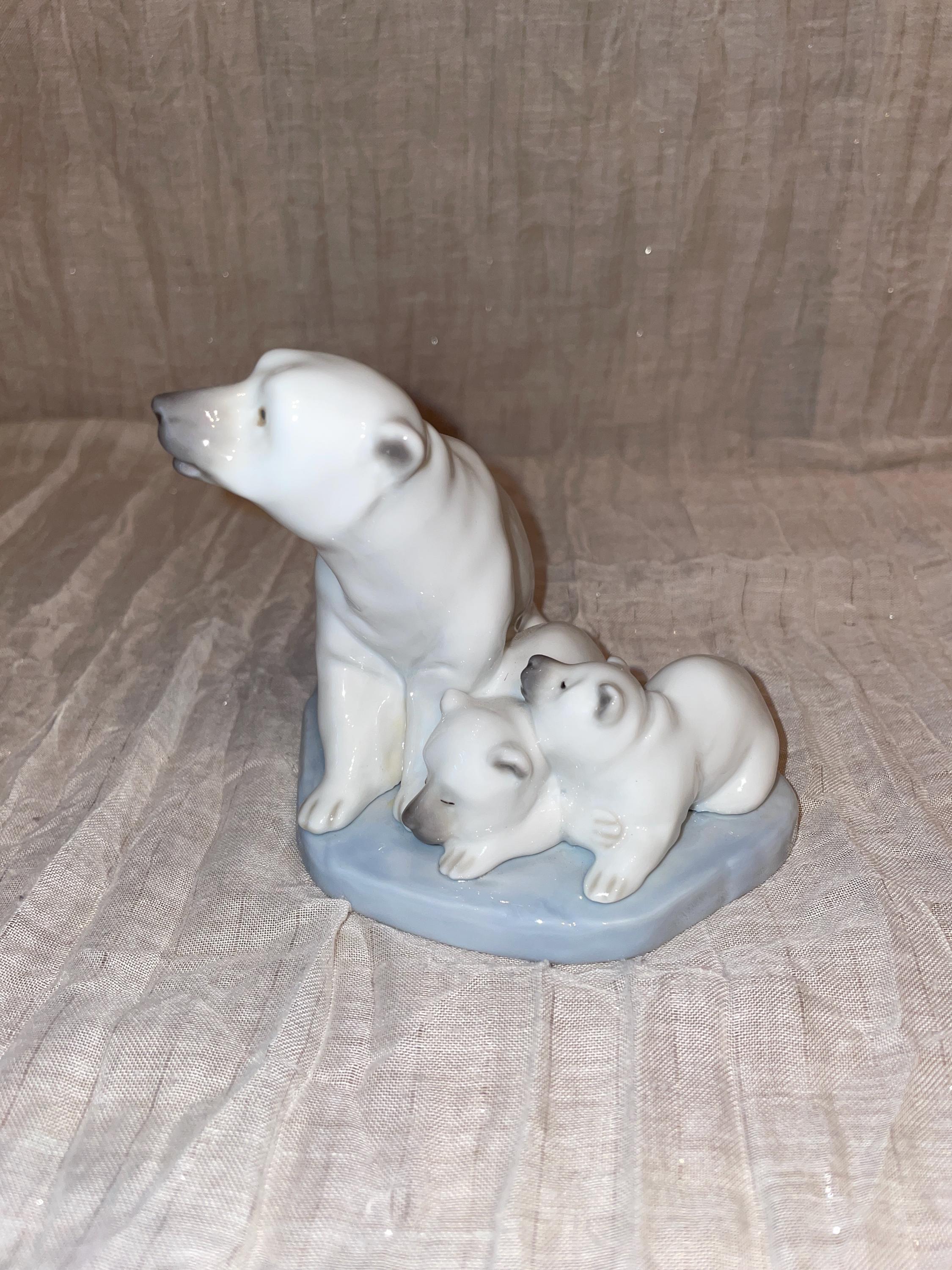 Lladro Polar Bear Family Figurine Glazed Porcelain - Etsy