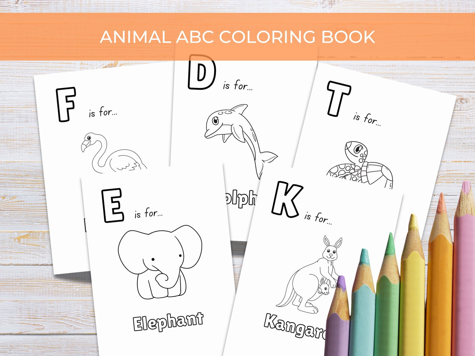 ABC Coloring Book, ABC Animal Coloring Book, Animal Alphabet, My First ...