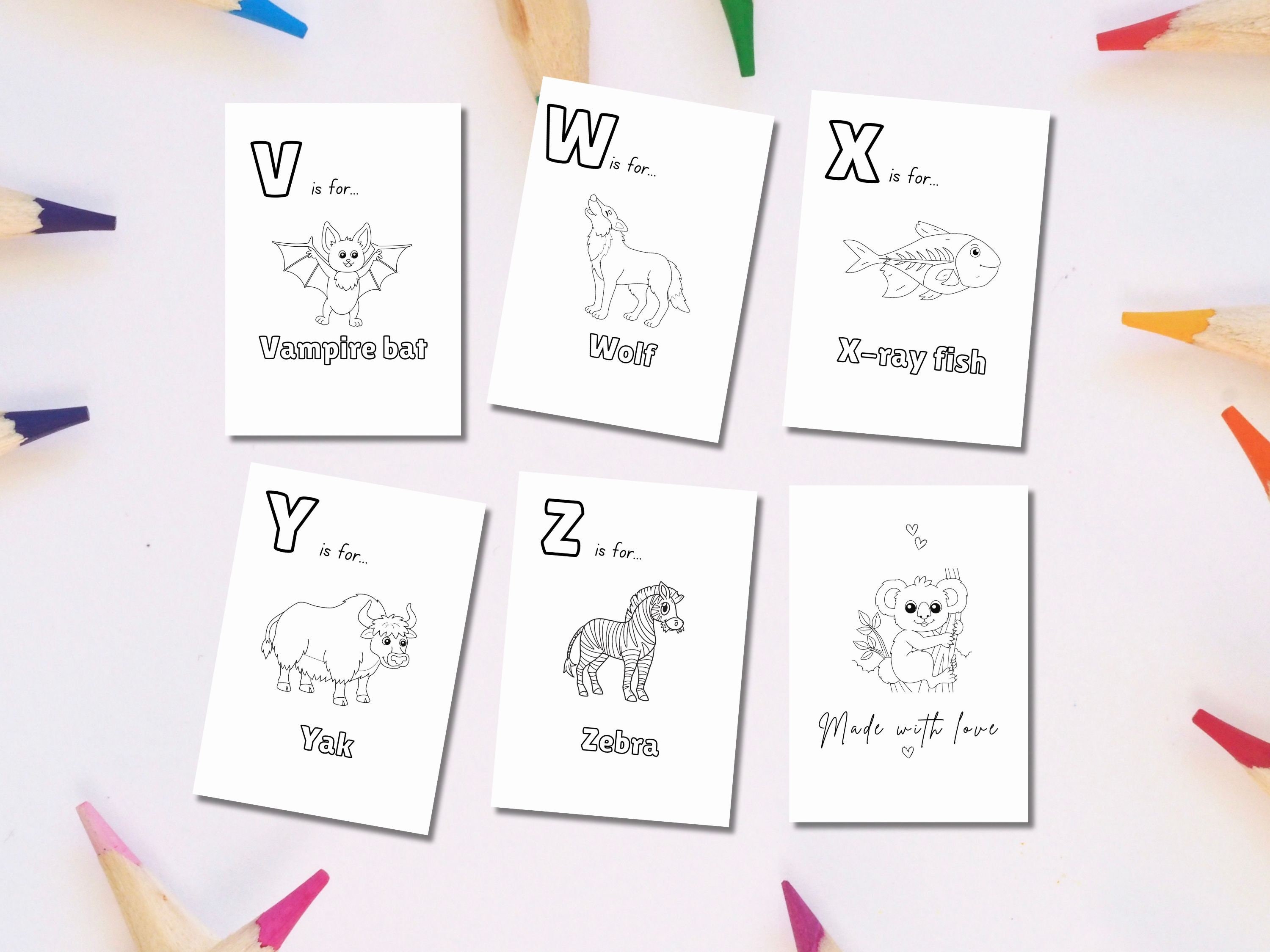 ABC Coloring Book, ABC Animal Coloring Book, Animal Alphabet, My First ...