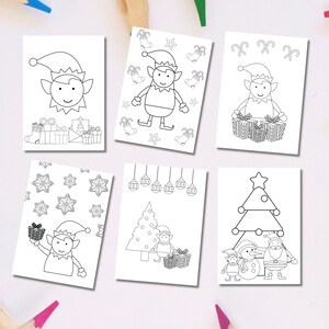 8 Christmas Elf Coloring Pages, Elf Printable, Christmas Coloring Book ...