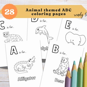 ABC Coloring Book, ABC Animal Coloring Book, Animal Alphabet, My First ...