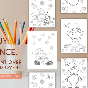 8 Christmas Elf Coloring Pages, Elf Printable, Christmas Coloring Book ...