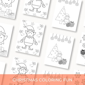 8 Christmas Elf Coloring Pages, Elf Printable, Christmas Coloring Book ...