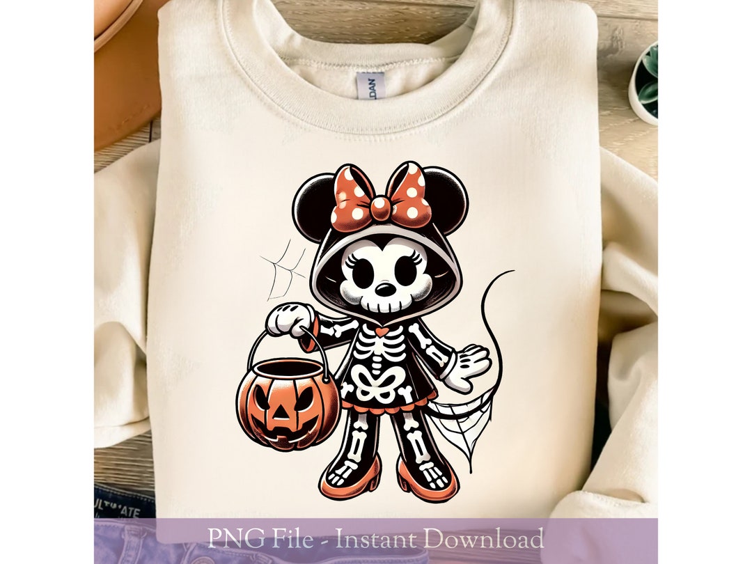 Minnie Halloween PNG Skeleton Trick or Treat Halloween, Hallloween ...