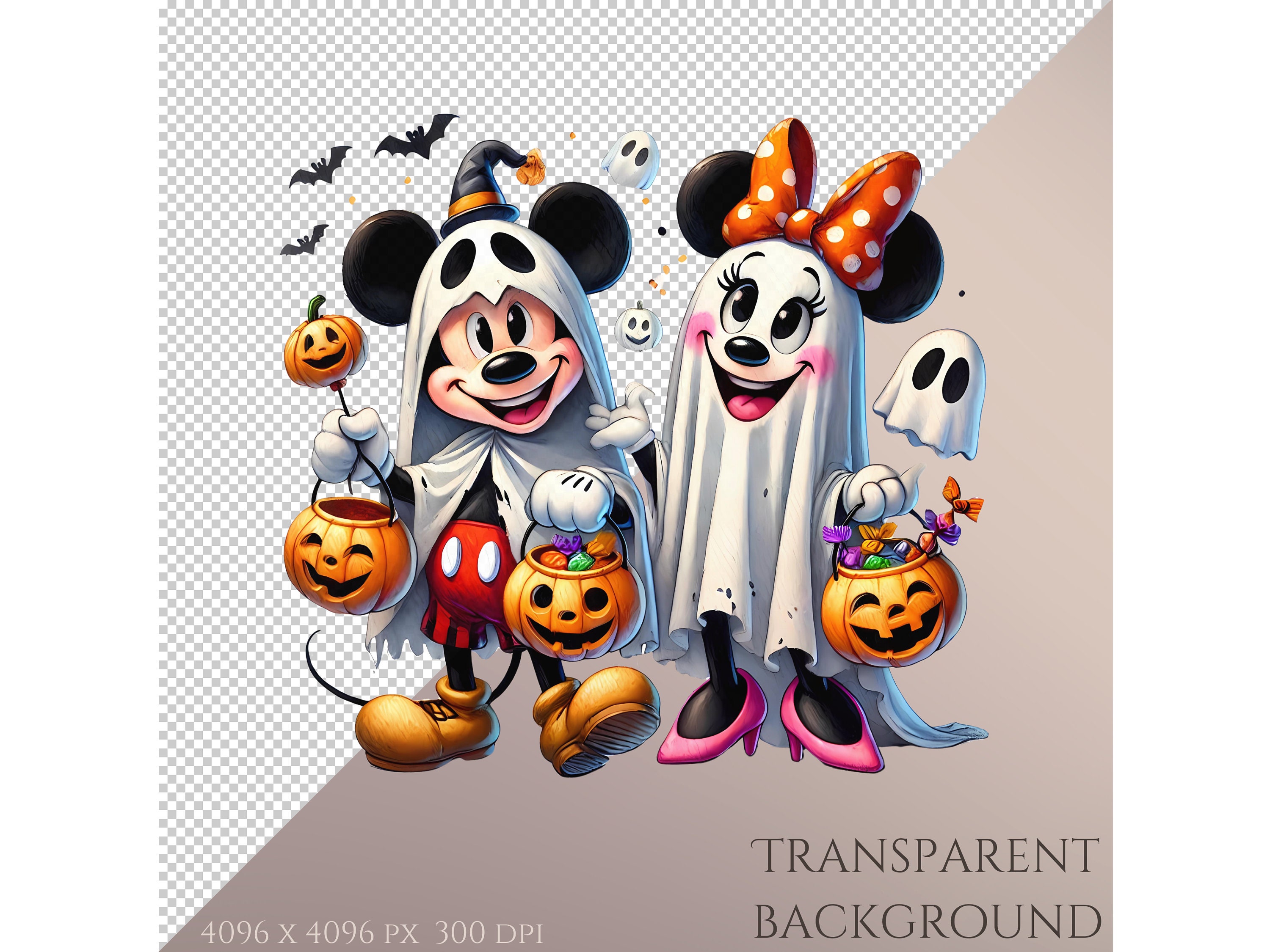 Mickey Minnie Halloween PNG Cute Mouse Halloween PNG, Trick or Treat ...