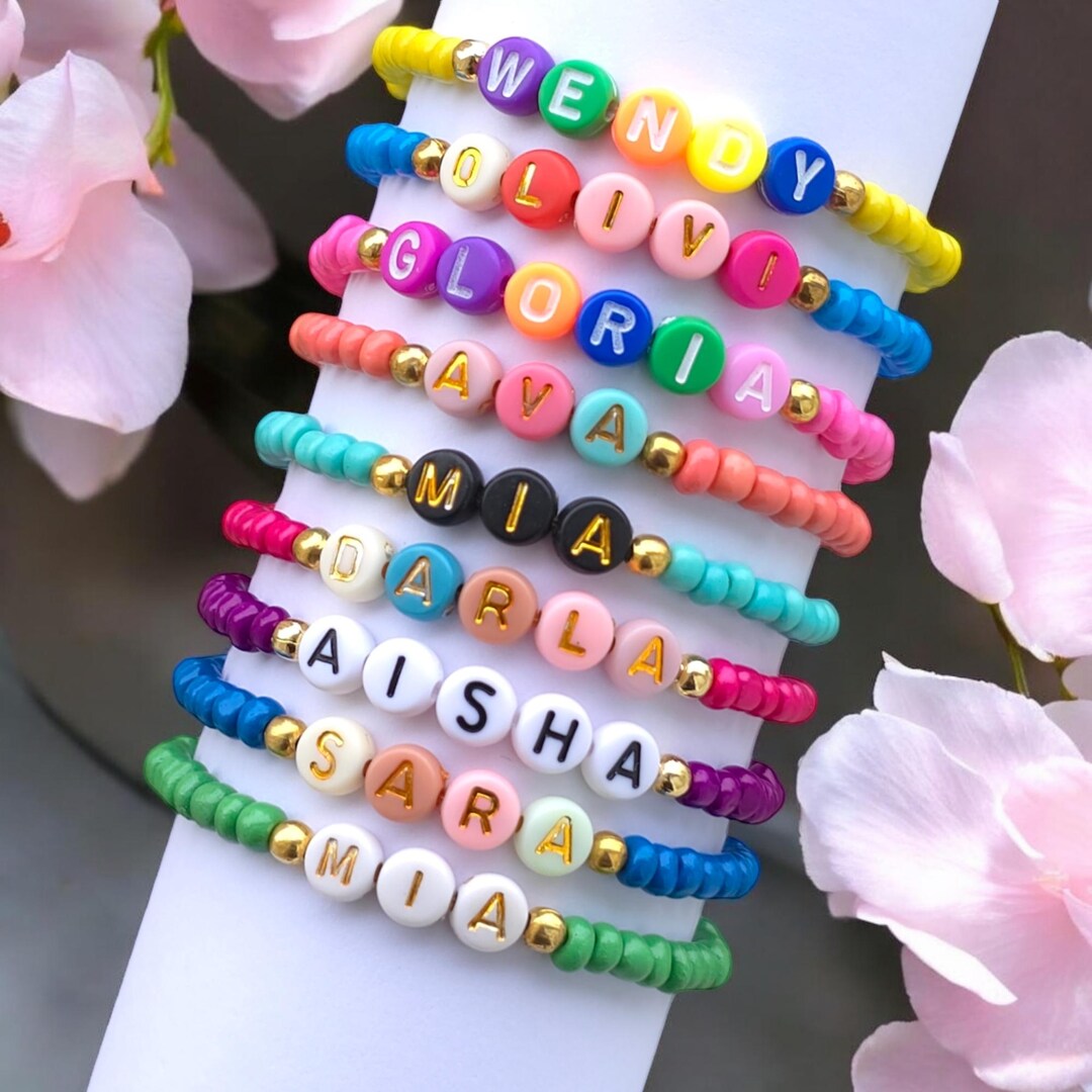 Custom Friendship Bracelets Handmade Team Gifts, Personalized Bead ...