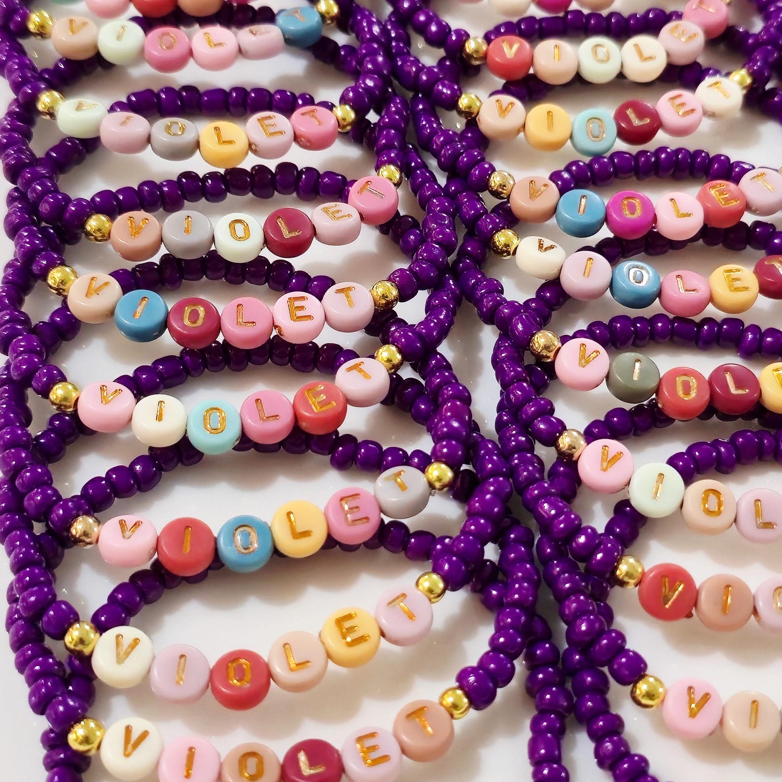 Custom Bulk Friendship Bracelets, Personalized Beaded Name Jewelry ...