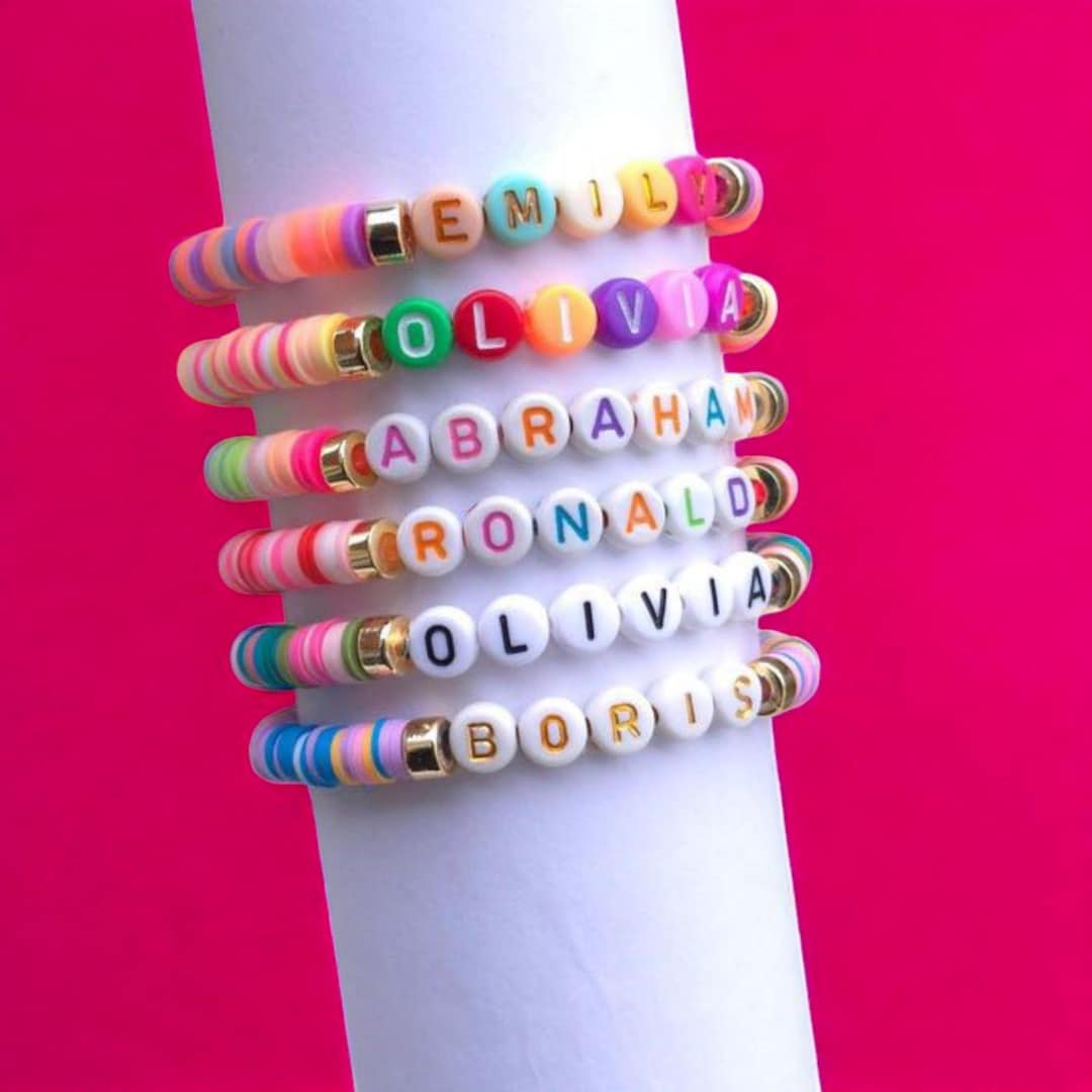 1-10-20-50-100 Personalized Friendship Bracelets, Custom Bulk Name ...