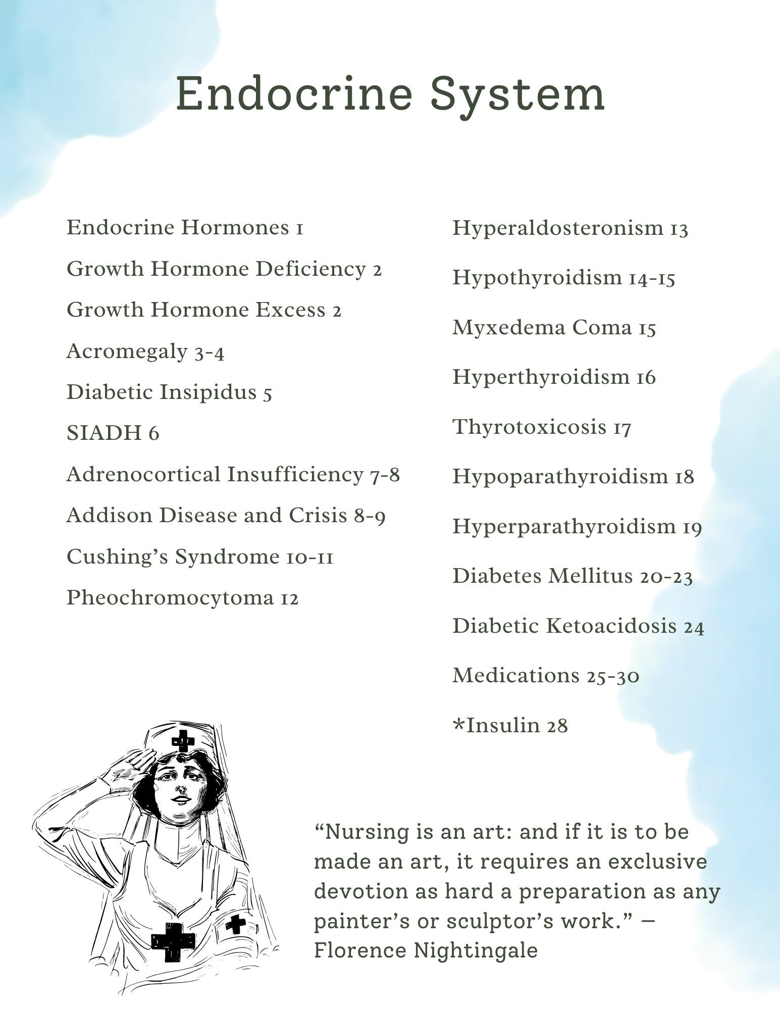 Endocrine System Review | Nursing School Notes (PDF) - Etsy