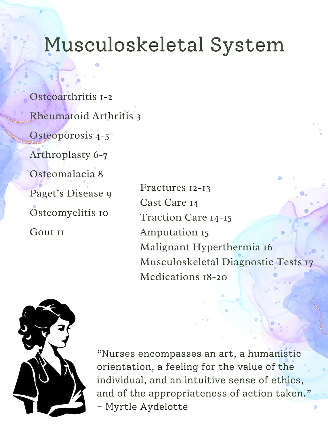 Musculoskeletal System Review | Nursing School Notes | Nursing Exam ...