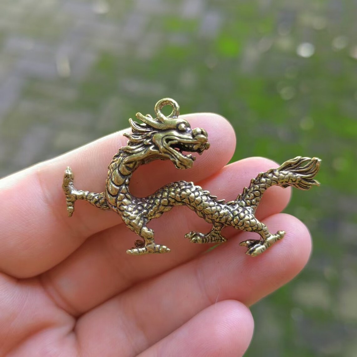 Pendant Fantasy Chinese Dragon , Ancient Bronze Animal Beast Loong ...
