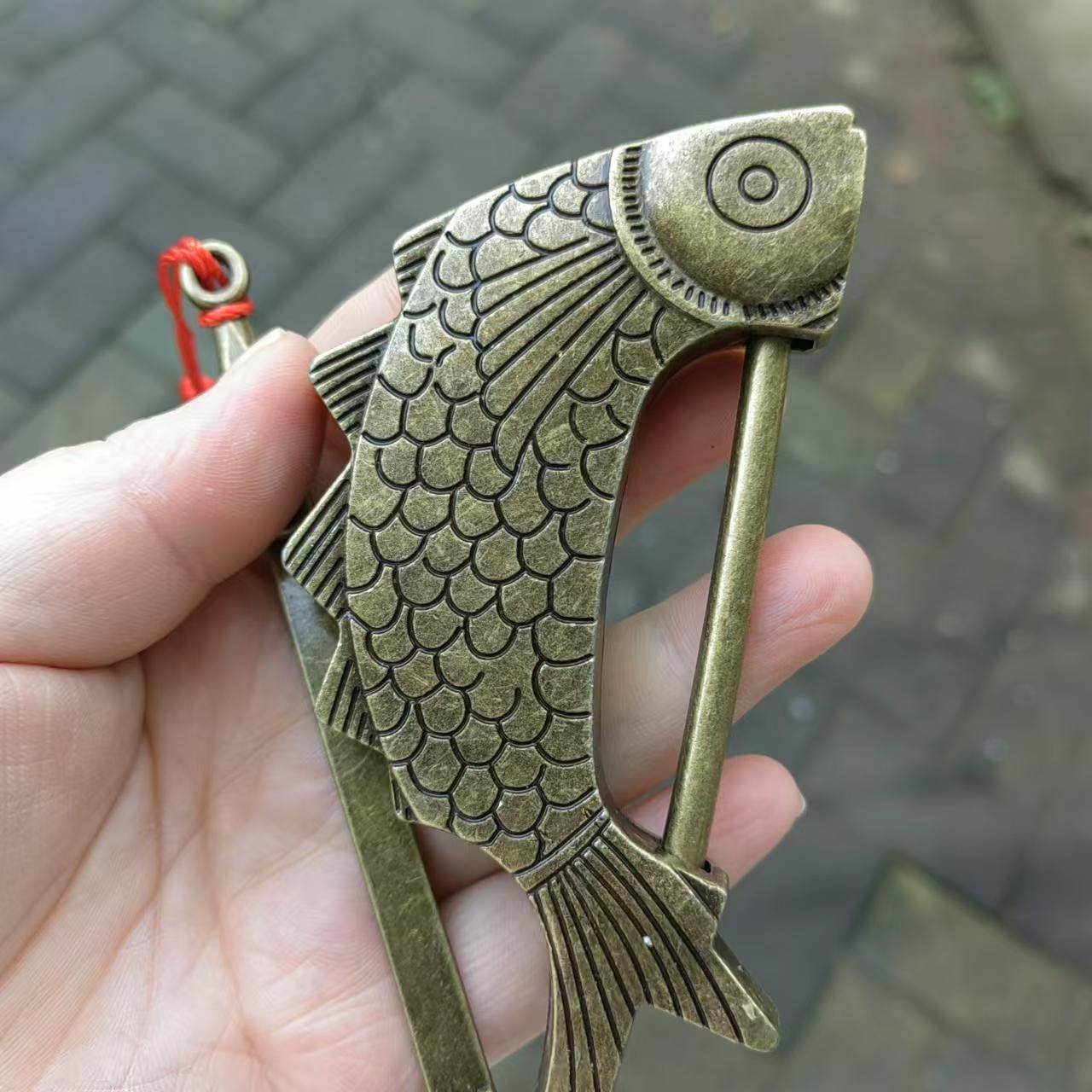 Antiqued Asian Metal Combination Lock Lucky Gift, Vintage Style Fish ...