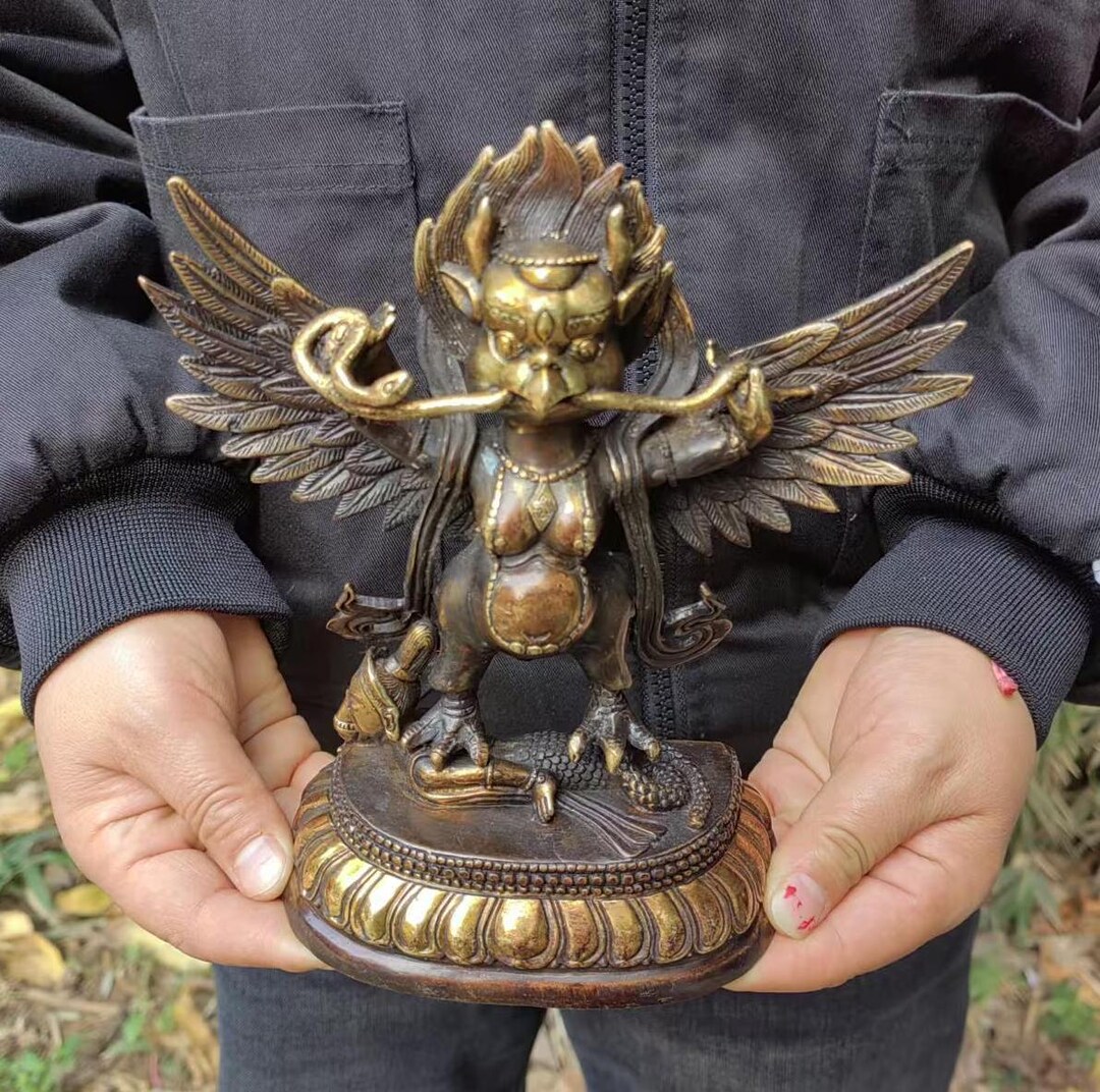 Tibet Tantra Buddhist Spread Wings Dapeng Bird Statue, Protection ...