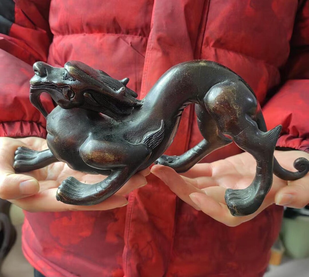 Wealth Beast Statue Feng Shui Decor Kirin Pi Yao, Copper Beast , Bronze ...