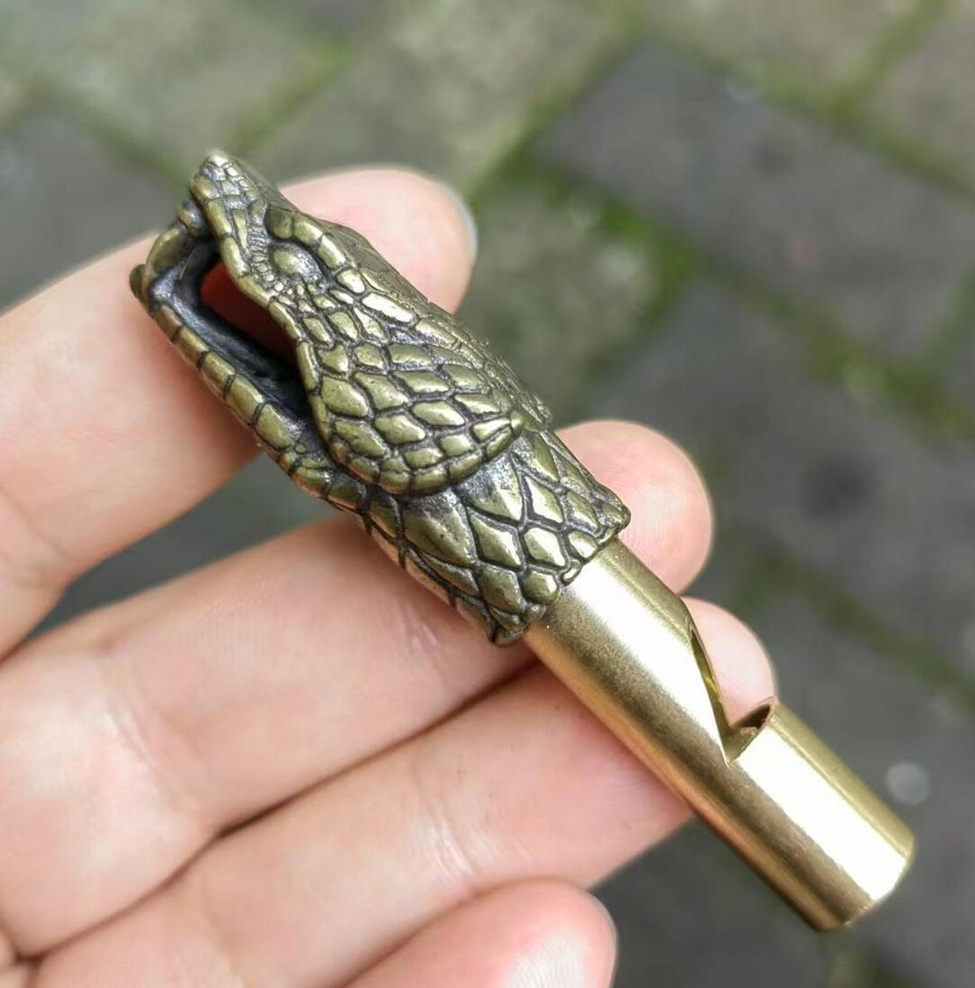 Vintage Style Brass Snake Whistle Pendant Necklace Keychain Car Diy ...