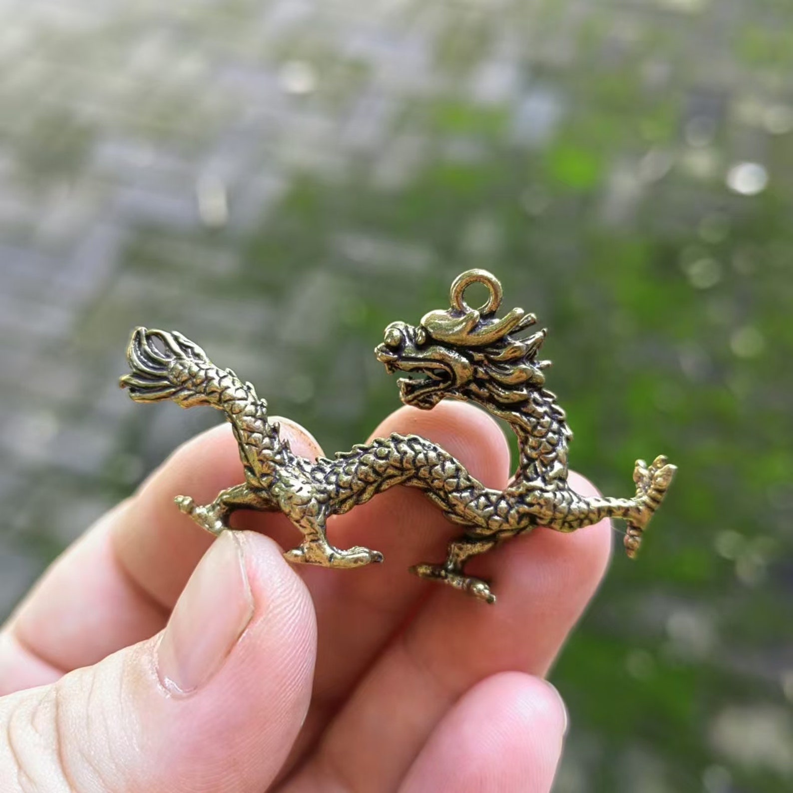 Pendant Fantasy Chinese Dragon , Ancient Bronze Animal Beast Loong ...