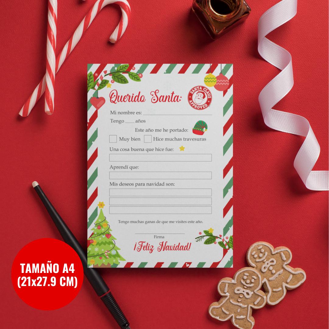 Plantilla de carta editable a Santa para niños, carta a Santa, carta ...