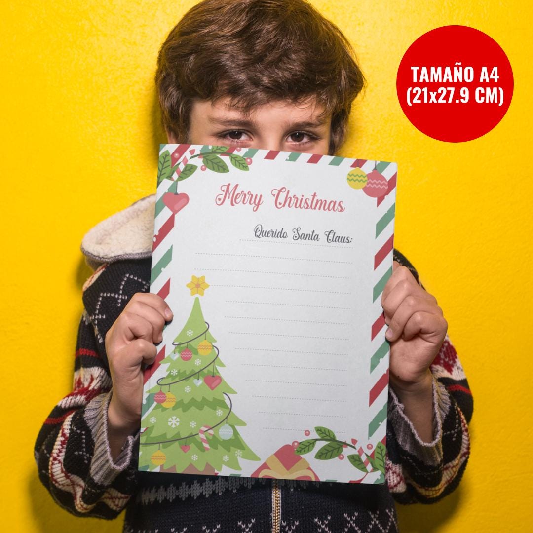 Plantilla de carta editable a Santa para niños, carta a Santa, carta ...