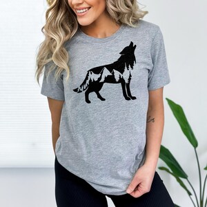 Wolf Shirt | Howling Wolf Tee | Floral Wolf | Wolf Lover Gift | Animal ...