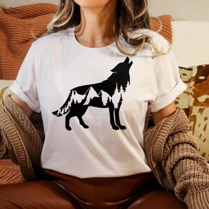 Wolf Shirt | Howling Wolf Tee | Floral Wolf | Wolf Lover Gift | Animal ...