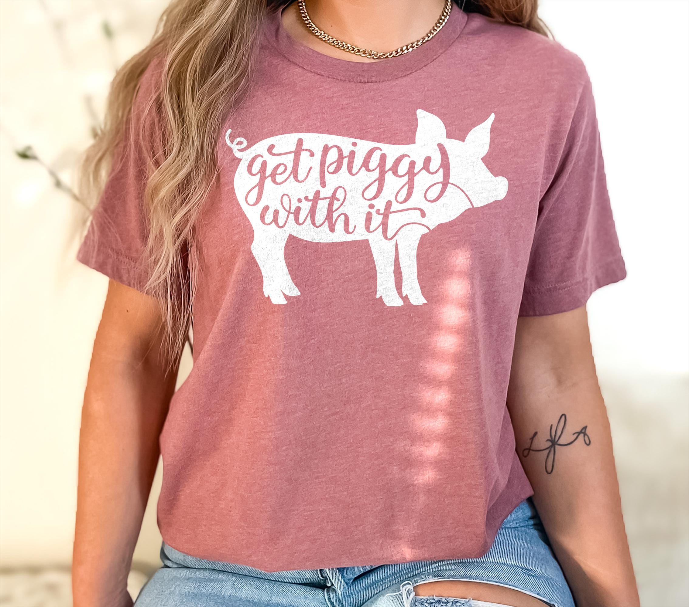 Funny Pig Shirts | Get Piggy With It Tee | Pig Lover Shirt | Gift for ...