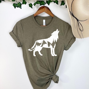 Wolf Shirt | Howling Wolf Tee | Floral Wolf | Wolf Lover Gift | Animal ...