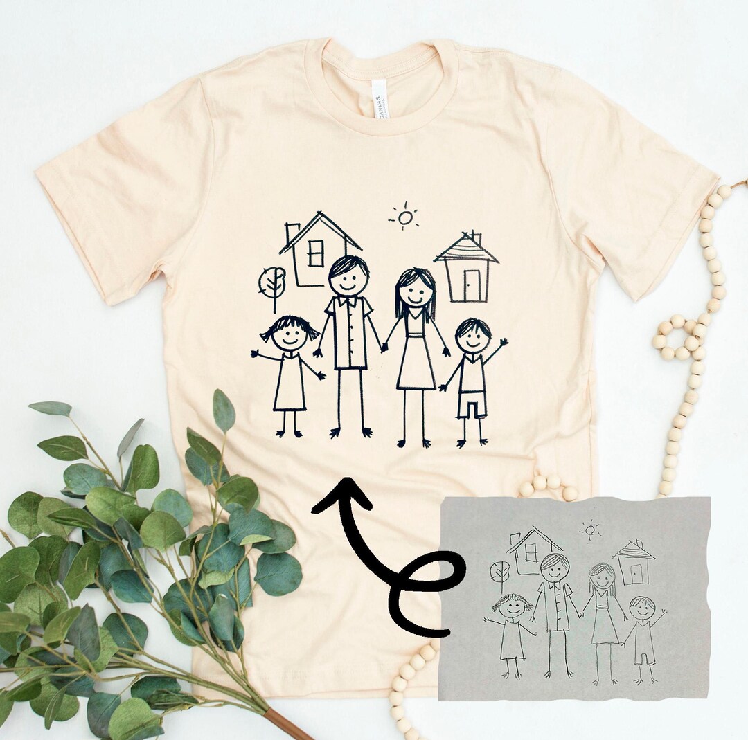 Custom Kids Drawing T-shirt: Personalized Artwork Tee, Gift for Parents ...
