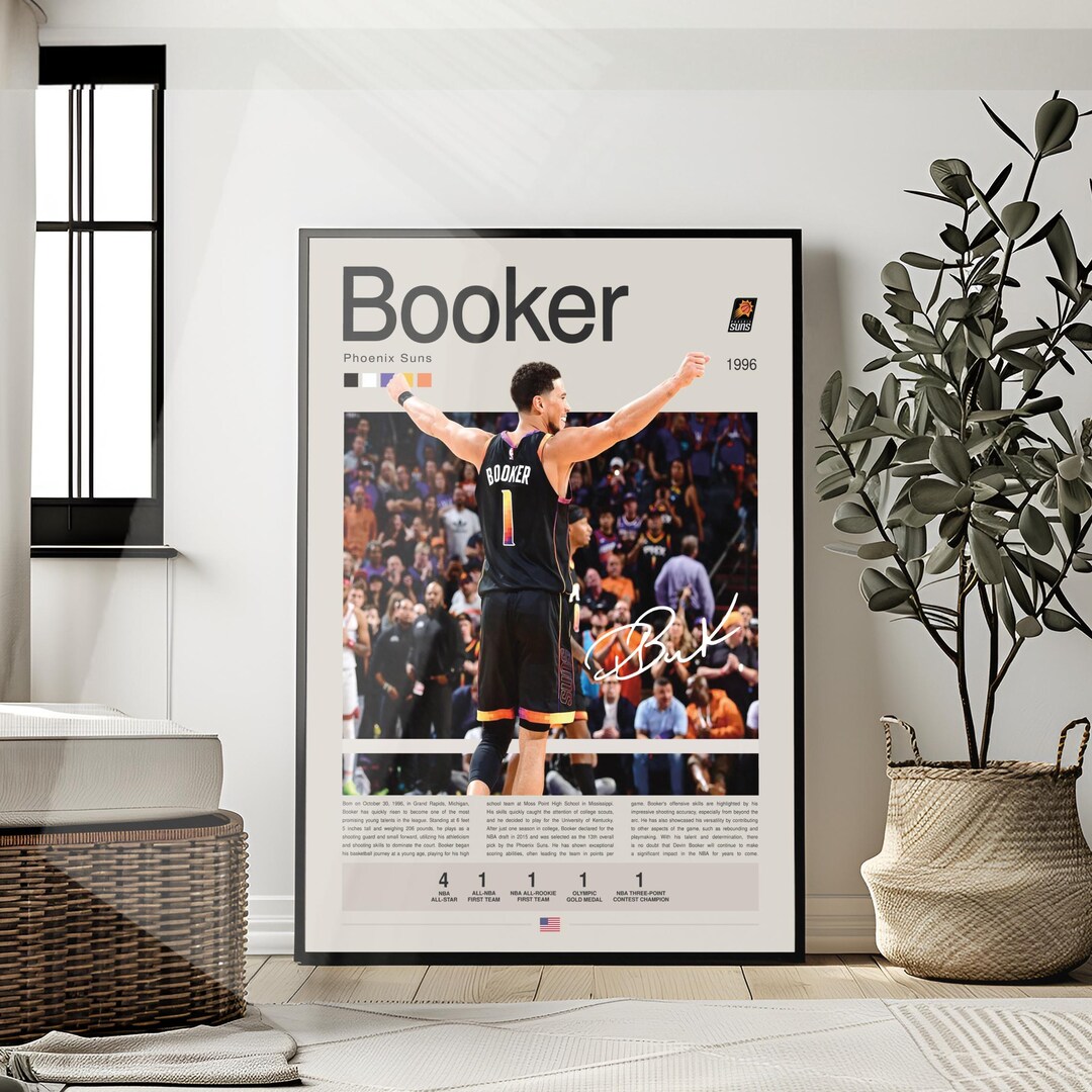 PREMIUM Devin Booker Poster, Sports Poster, NBA Fans, Mid Century ...