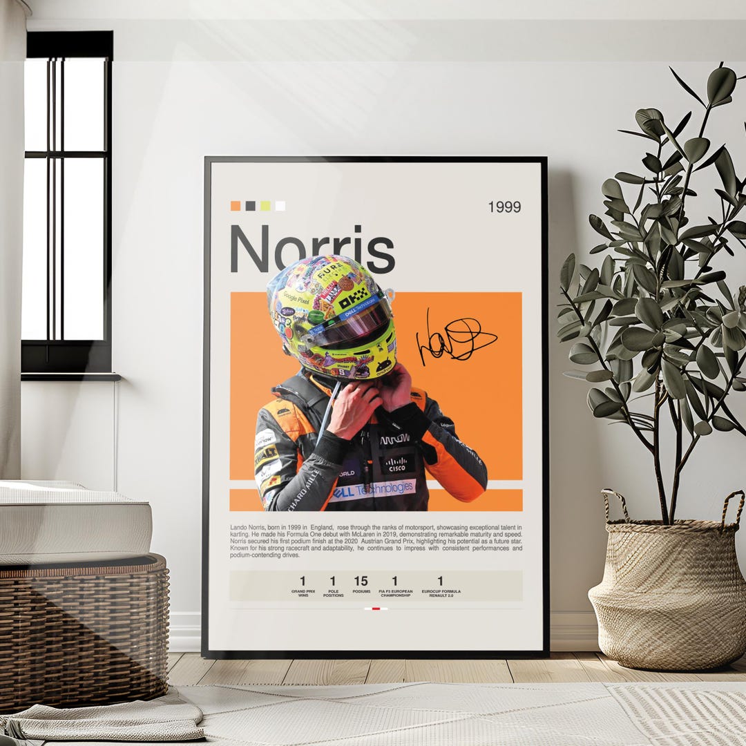 PREMIUM Lando Norris Poster, Gift for Him, Sports Poster, F1 Print ...