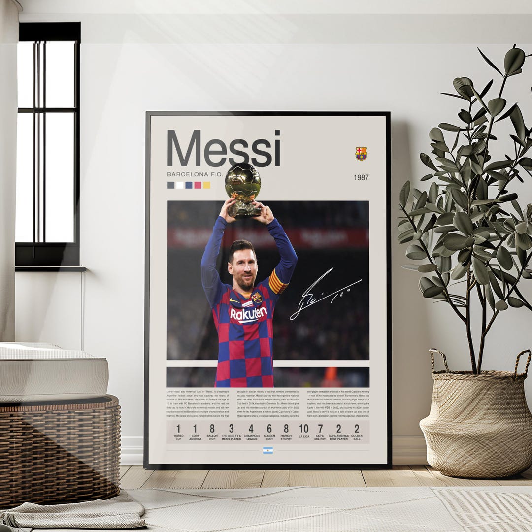 PREMIUM Lionel Messi Poster, Football Player Poster, Sports Poster ...