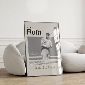PREMIUM Babe Ruth Poster, Yankees Print, Sports Poster, Baseball Wall ...