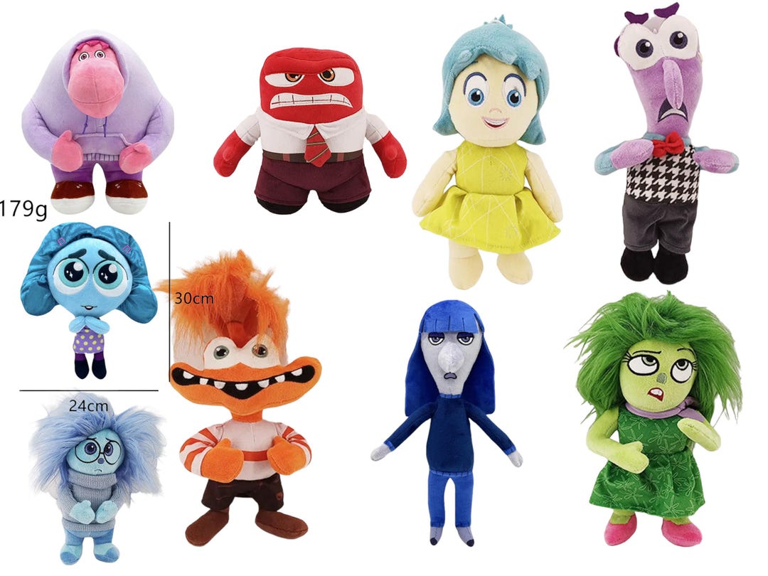 Inside Out 2 Plush Toys Anger, Sadness, Anxiety, Joy, Disgust ...