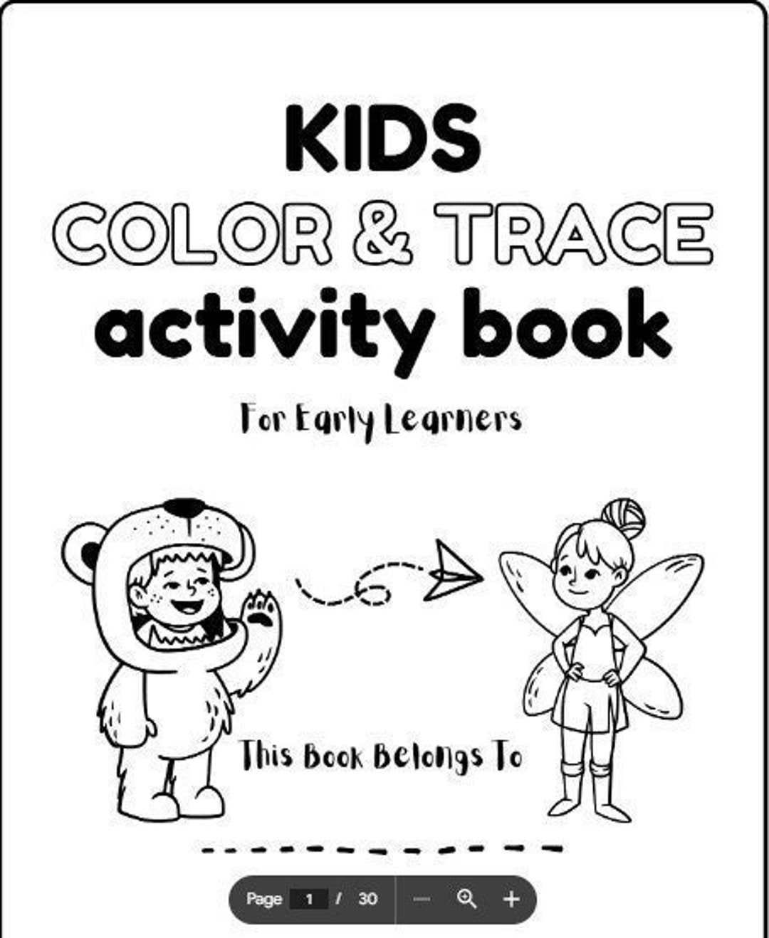 Kids Color and Trace Activity Printable, Tracing and Coloring Pages ...