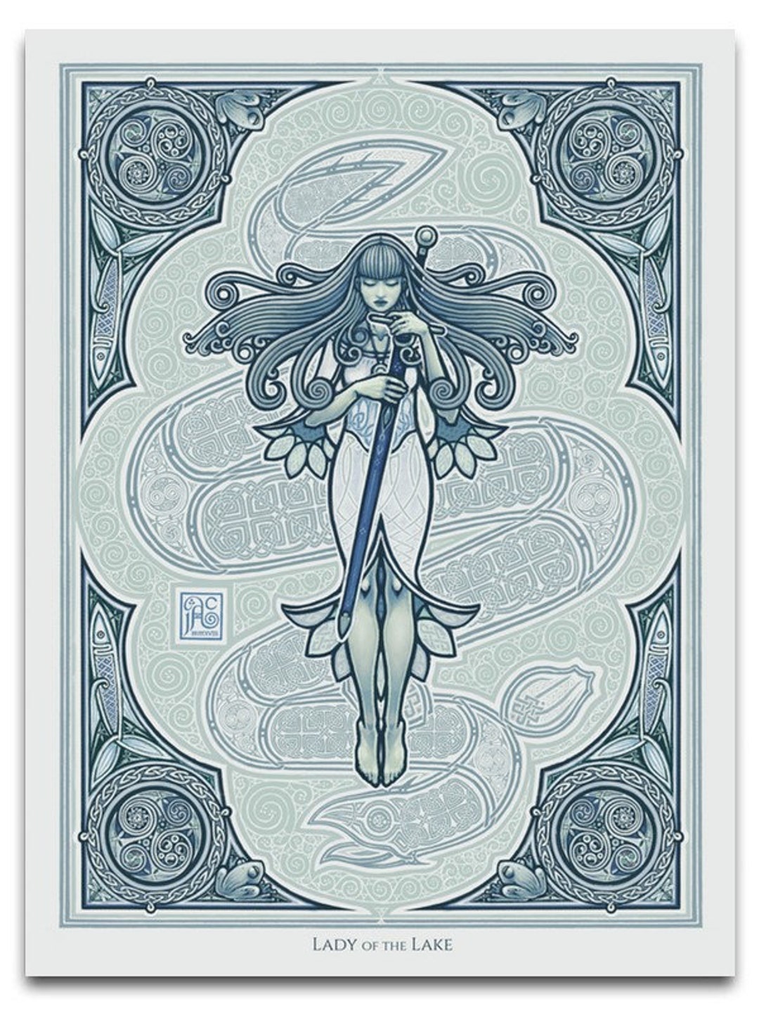 Lady of the Lake King Arthur Celtic Art Poster - Etsy