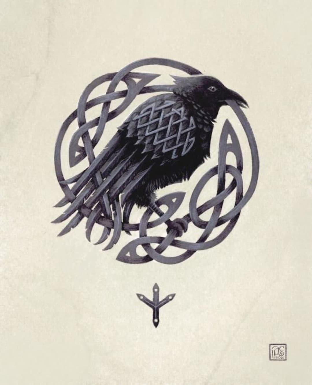 Raven Celtic Knotwork Art Print - Etsy