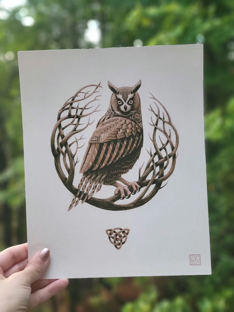Owl Celtic Knotwork Art Print - Etsy