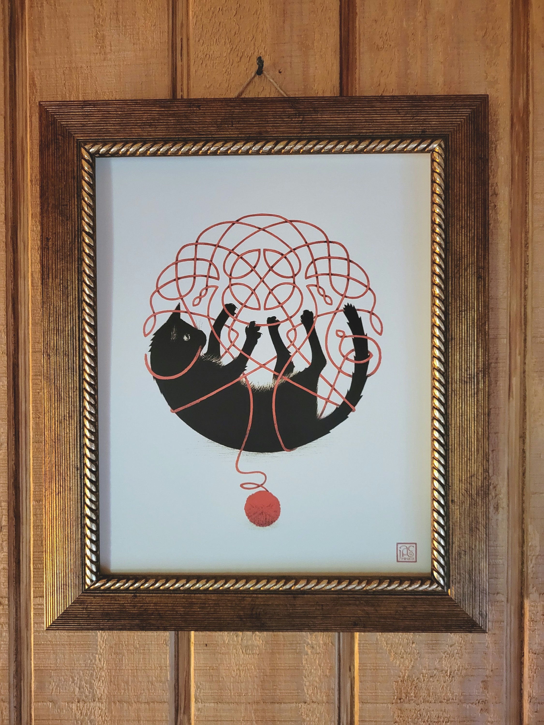 Black Cat Celtic Knotwork Art Print - Etsy