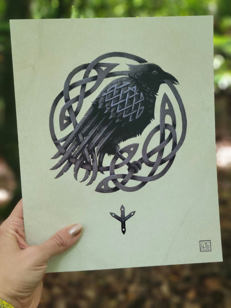 Raven Celtic Knotwork Art Print - Etsy