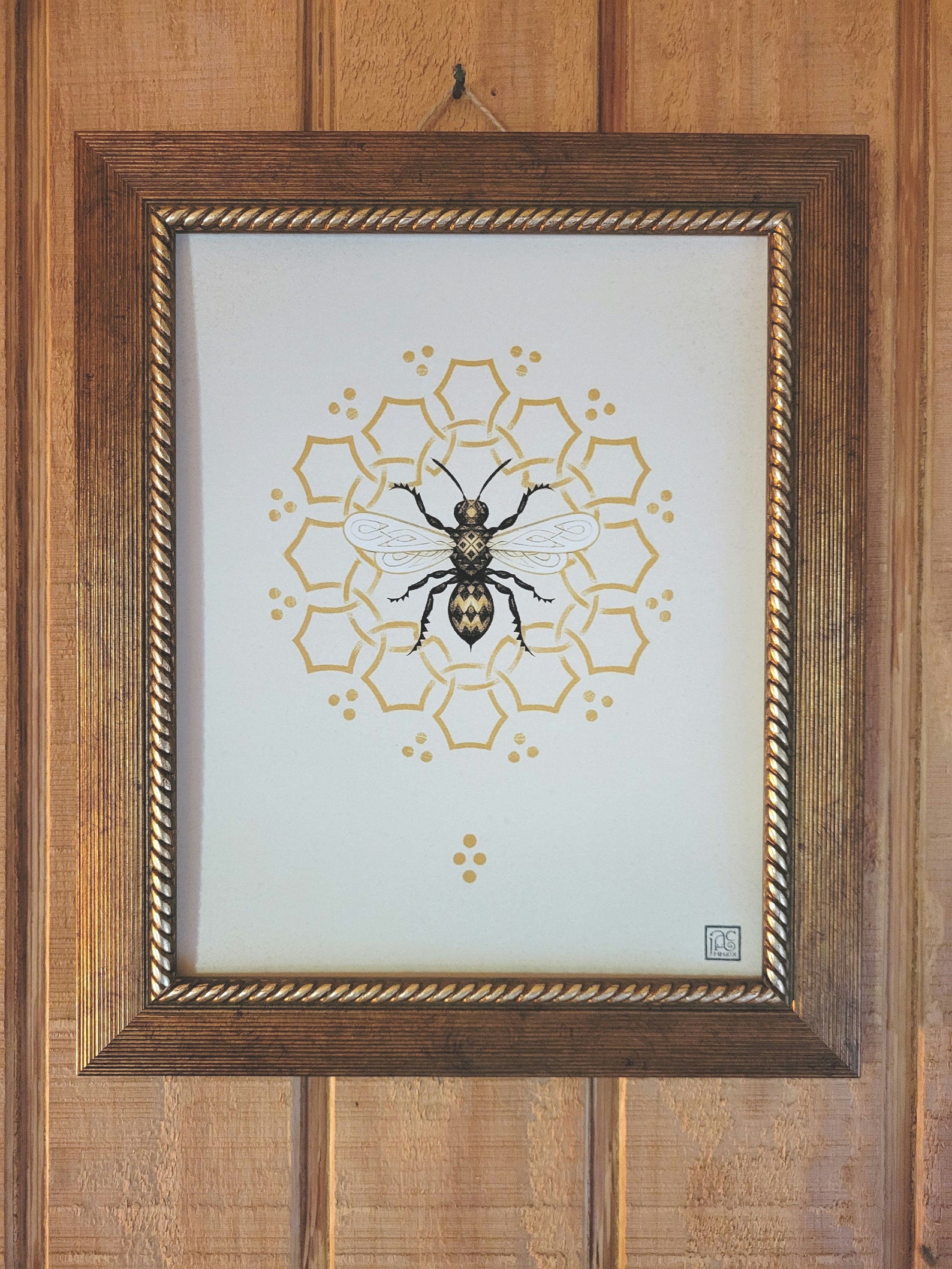 Bee Art Print Celtic Knotwork Nature Honey Comb Beekeeper - Etsy