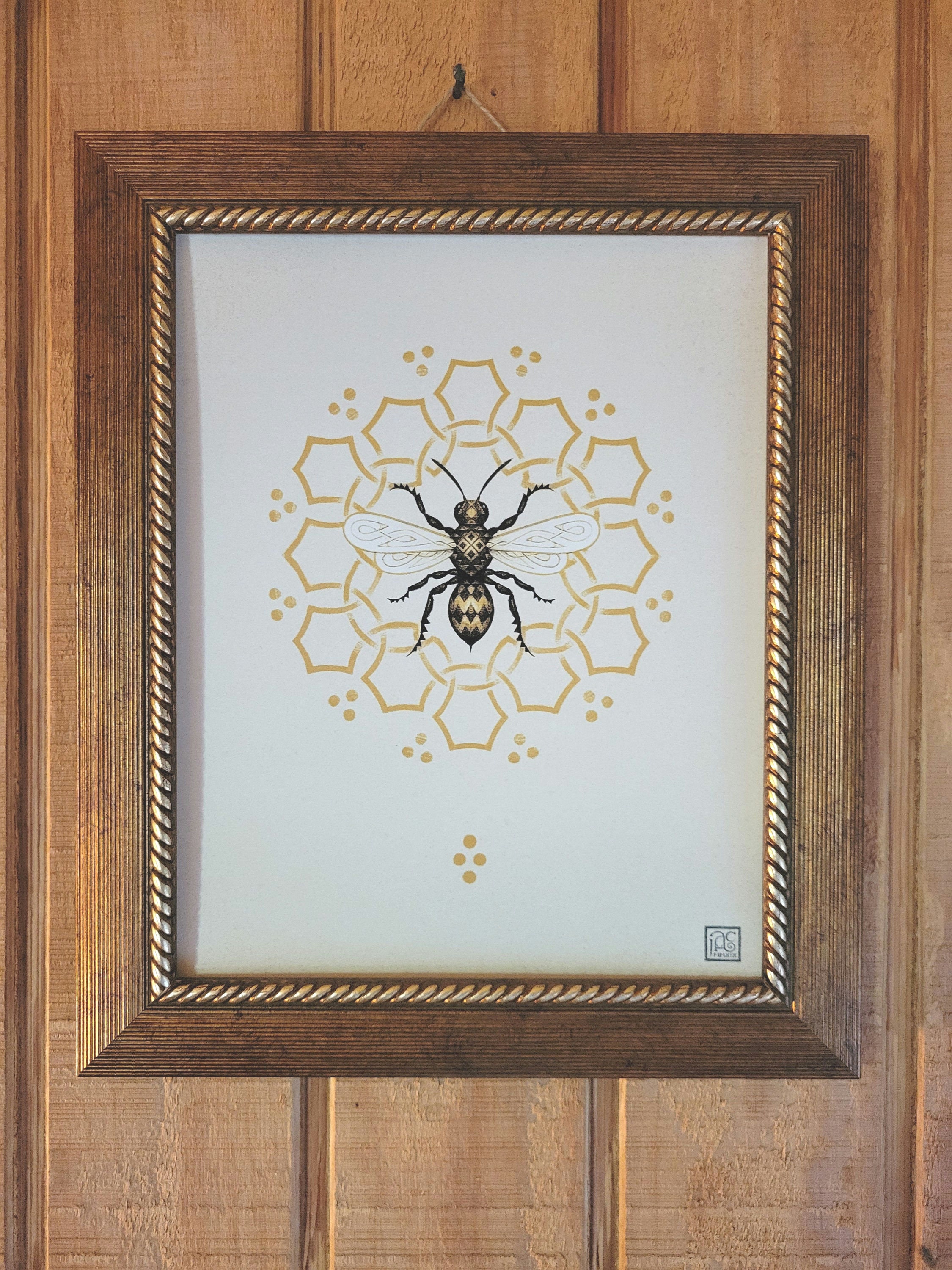 Bee Art Print Celtic Knotwork Nature Honey Comb Beekeeper - Etsy