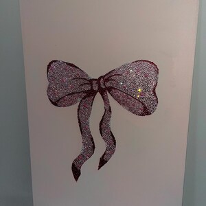 Bedazzled Pink Bow Painting. Large Portrait 50cm X 75cm. Hand ...